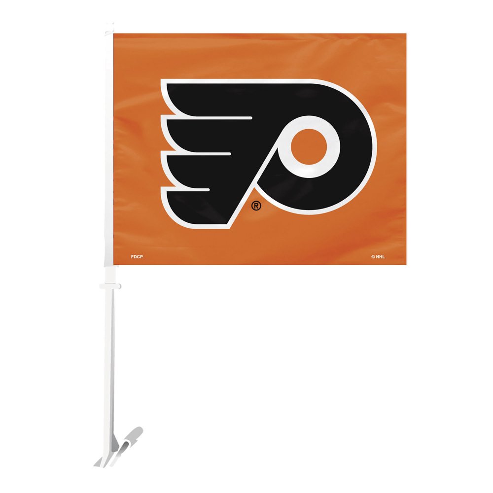 Philadelphia Flyers NHL Team Logo Car Flag w/Wall Brackett